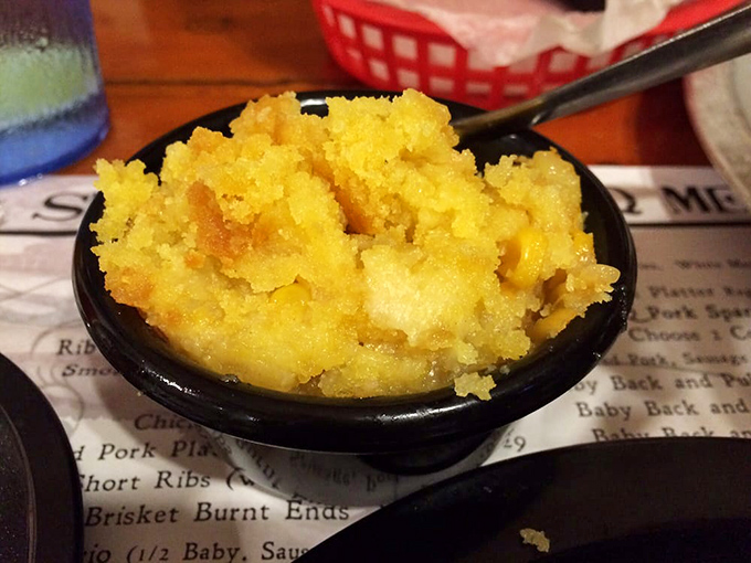 This isn't just cornbread souffl&eacute;&mdash;it's Southern sunshine on a spoon, ready to complement whatever smoky masterpiece you've ordered.