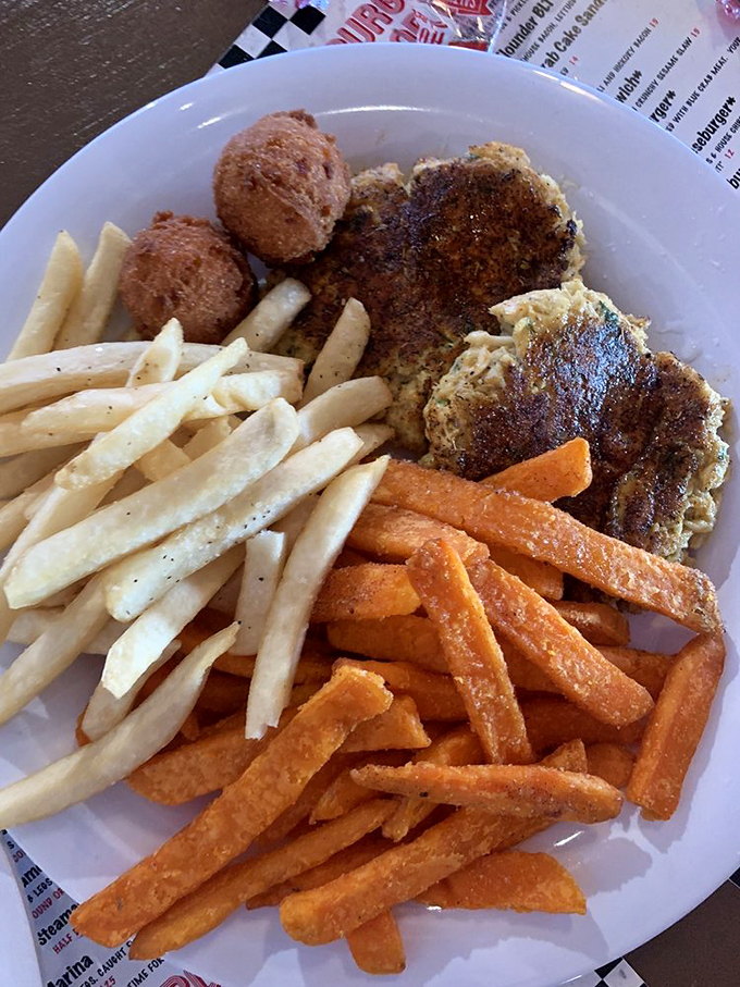 Golden-brown crab cakes that are mostly crab, not filler&mdash;the way the seafood gods intended. A taste of Virginia's coastal bounty.