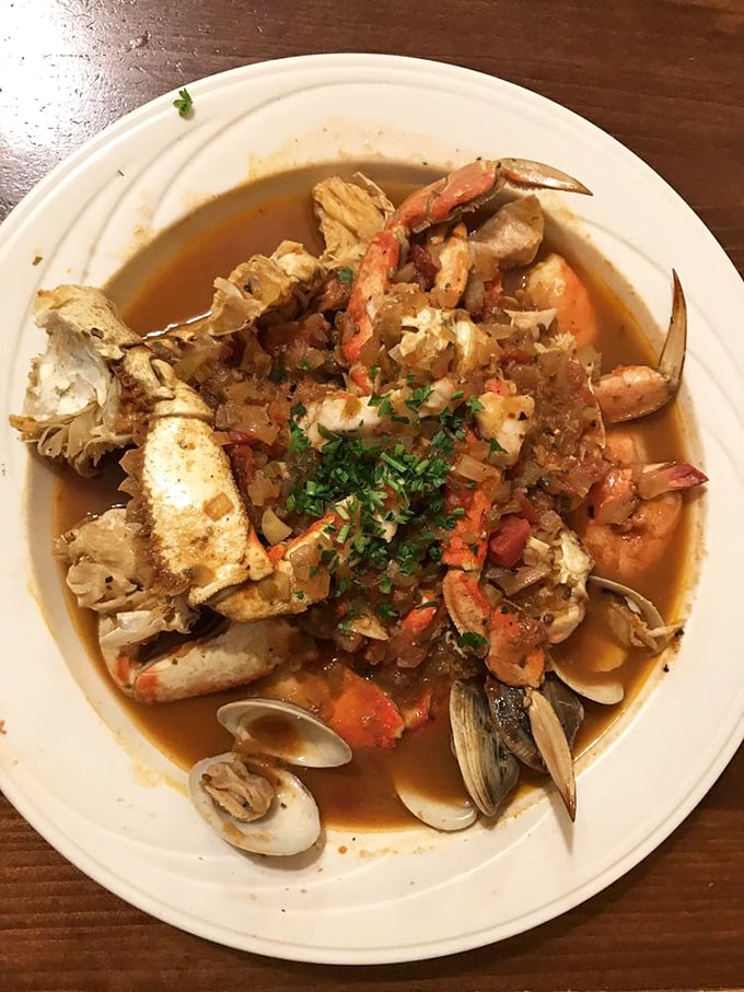 A seafood extravaganza that looks like Neptune himself decided to throw a dinner party in your bowl.