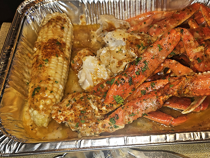 Thursday's Lobster Bake special arrives like a seafood lover's fantasy&mdash;crab legs, corn, and all the fixings bathed in that magical crab broth.