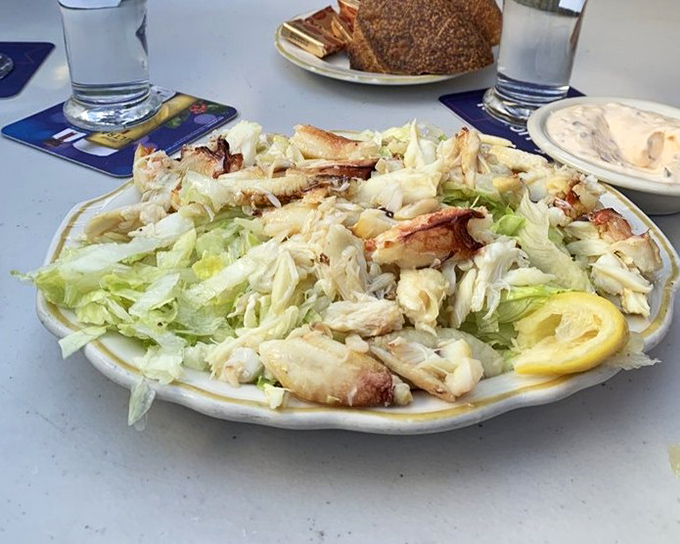 A symphony of crab meat that makes your taste buds stand up and applaud &ndash; lettuce playing backup singer.