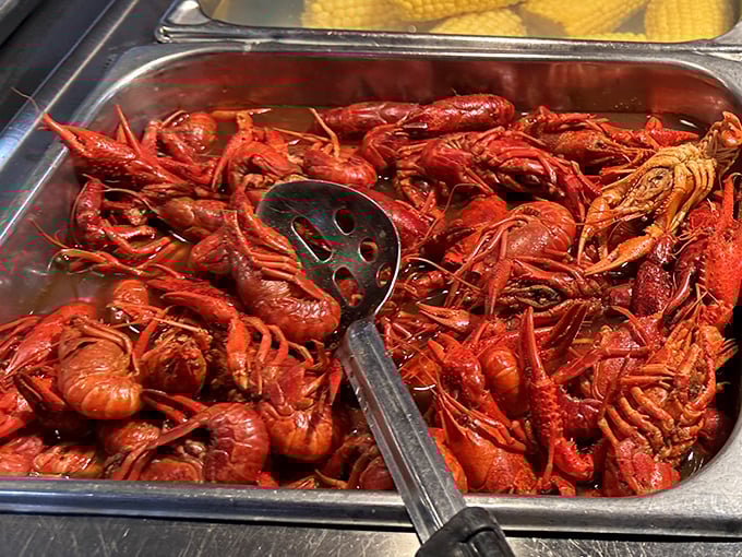 These crawfish look like they're attending their own red-carpet event, dressed in their finest spicy attire.