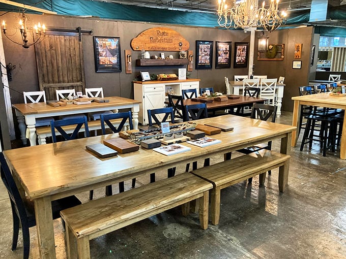 Farm tables that have witnessed more family debates than Thanksgiving politics. Each scratch tells a story, and these beauties are ready for their next chapter in your dining room.