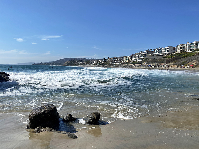 At Dana Strands Beach, the rhythm of waves creates nature's most soothing soundtrack while dramatic cliffs remind you that California coastlines never disappoint.