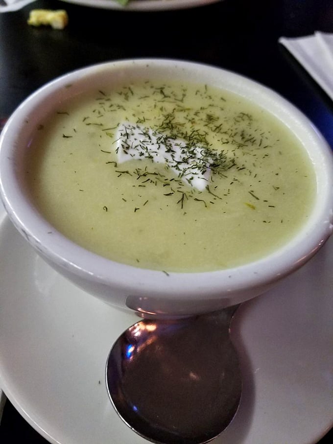 This isn't just pickle soup&mdash;it's a creamy, dill-flecked revelation that converts skeptics into evangelists with a single spoonful.