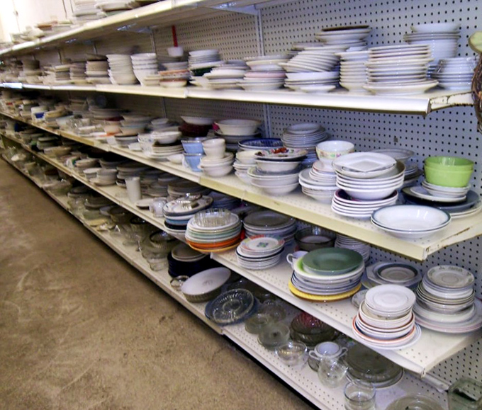 Dish paradise! More plates than a Greek wedding reception. Each piece carries memories of family dinners and celebrations from generations past.