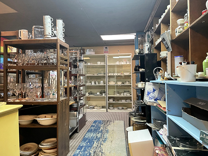 Grandma's china cabinet exploded, and somehow it all landed here in perfect disorder.