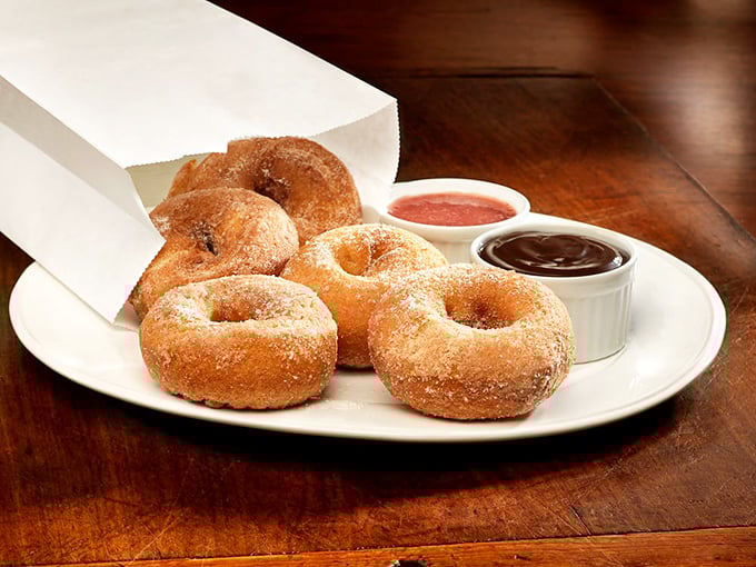 Sugar-dusted donuts with dipping sauces&mdash;because sometimes dessert should be interactive and remind you of your childhood, just with better execution.