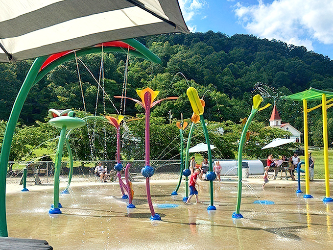 Kids splash with abandon at this colorful spray park, where whimsical flower sculptures deliver refreshing surprises on hot Ohio summer days.