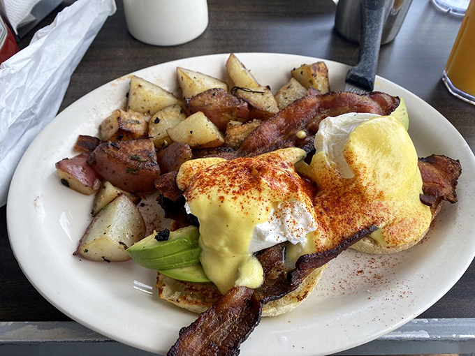 Eggs Benedict doesn't get more photogenic than this&mdash;hollandaise cascading over perfectly poached eggs like a California sunrise.