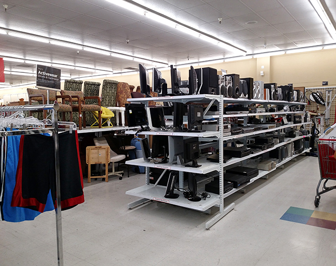 Technology graveyard or electronic renaissance? These shelves offer everything from vintage stereos to last decade's must-have gadgets.