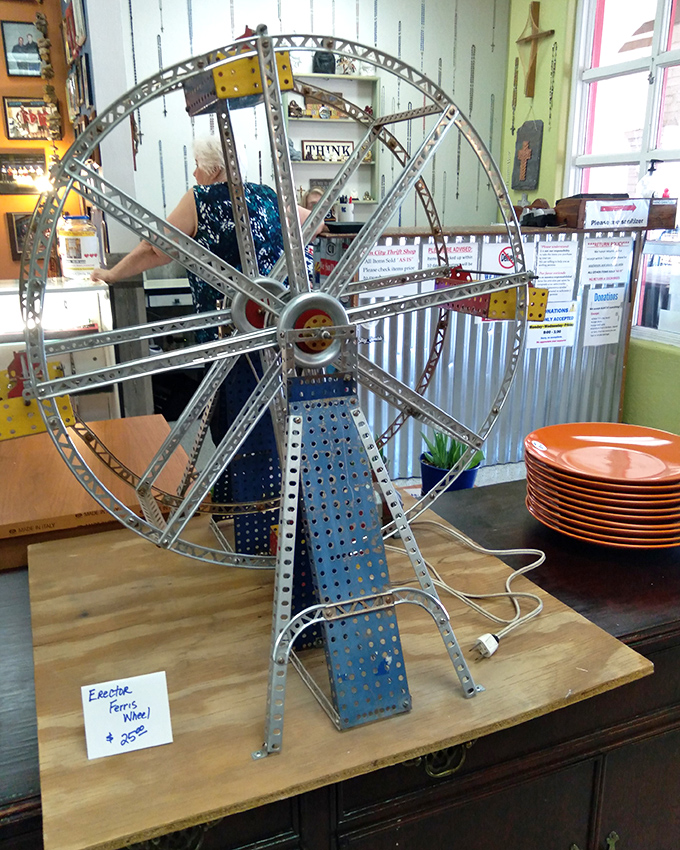 Not your average thrift find! This electric Ferris wheel sculpture proves someone's whimsical castoff becomes another's conversation-starting centerpiece.