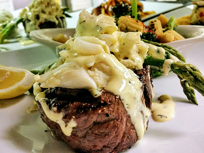 Filet mignon crowned with hollandaise, because sometimes life demands royal treatment for your palate.