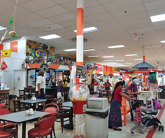 Between bargain hunting expeditions, the food court offers a United Nations of comfort foods that fuel the next round of discoveries.