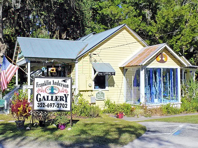 The Franklin Anderson Gallery brings artistic charm to Crystal River's landscape. A splash of culture in a cottage that looks like it belongs in a storybook.