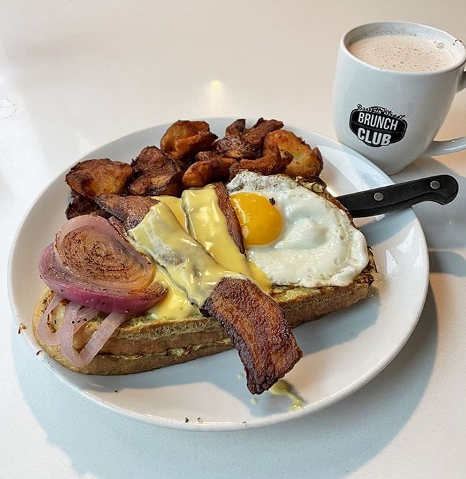 Not just breakfast, but breakfast therapy. Melted cheese, perfectly fried egg, and potatoes that could make a carb-counter weep with joy.