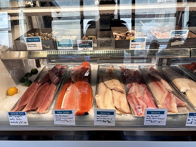 The seafood case that launched a thousand cravings. This glistening display of ocean treasures makes choosing just one fish feel like Sophie's Choice for seafood lovers.