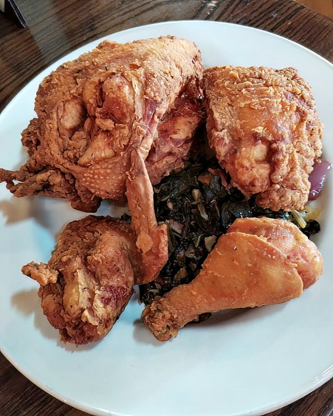 Fried chicken so perfectly golden and crispy, it makes you wonder if Colonel Sanders should be taking notes from this Indiana kitchen.