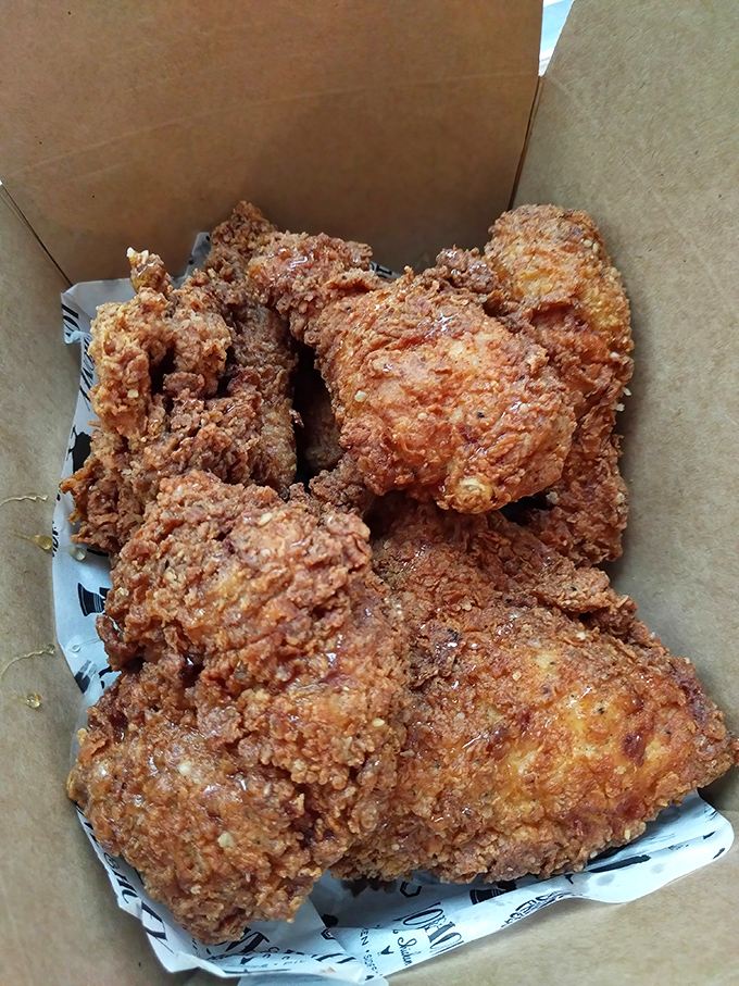 This isn't just fried chicken&mdash;it's edible architecture. The perfect ratio of crunchy exterior to juicy interior creates textural nirvana.