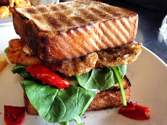 This sandwich doesn't need a fancy name&mdash;just perfectly seasoned protein, fresh spinach, and bread with grill marks that should win design awards.