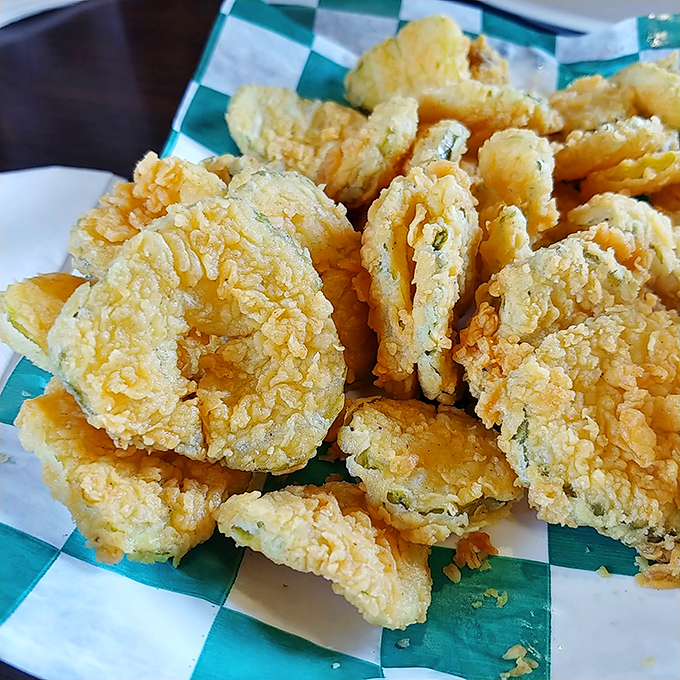 Fried pickles that crackle with each bite&mdash;the perfect marriage of tangy and crispy that makes you forget you're technically eating a vegetable.
