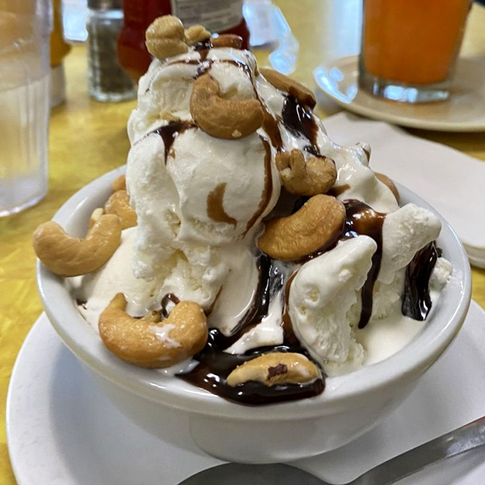 Not all sundaes are created equal. This masterpiece of vanilla ice cream, hot fudge, and cashews is proof that simplicity, when done perfectly, is revolutionary.