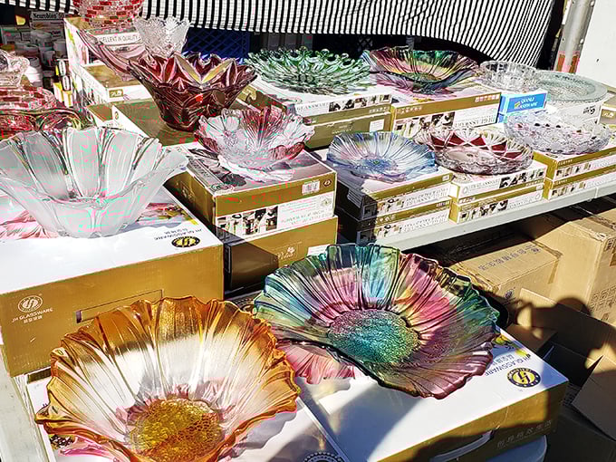 Kaleidoscope dreams in glass form. These stunning decorative bowls transform ordinary dining tables into showcases worthy of your mother-in-law's approval.