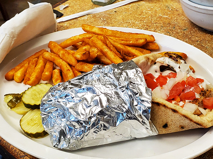 A Mediterranean vacation wrapped in foil&mdash;this gyro brings a touch of Athens to Oregon, Ohio, complete with the perfect fry companions.