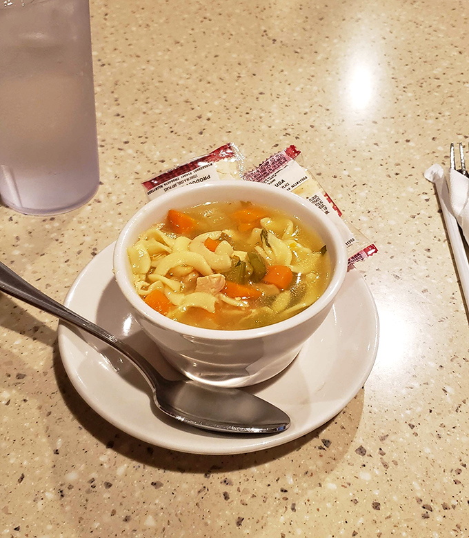Chicken noodle soup like your grandmother made, if your grandmother was a culinary genius. Simple, honest comfort in a bowl.
