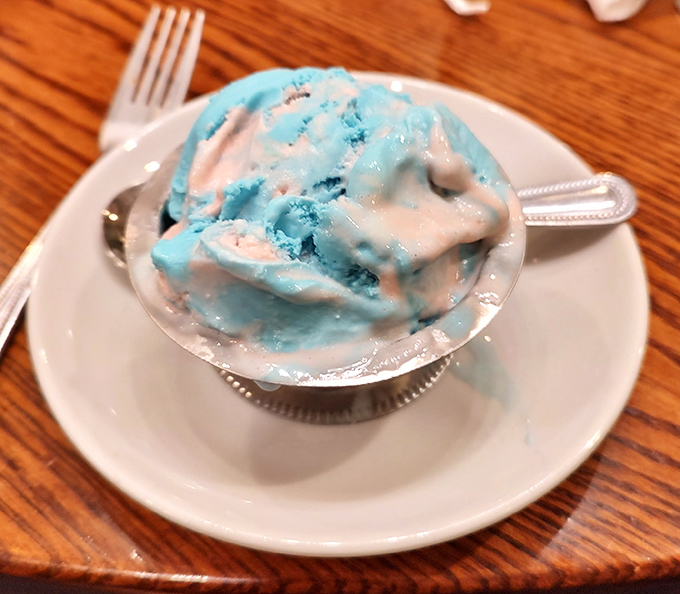 Blue moon ice cream that makes adults remember why being a kid was so magical. The dairy's homemade treats are worth saving room for.