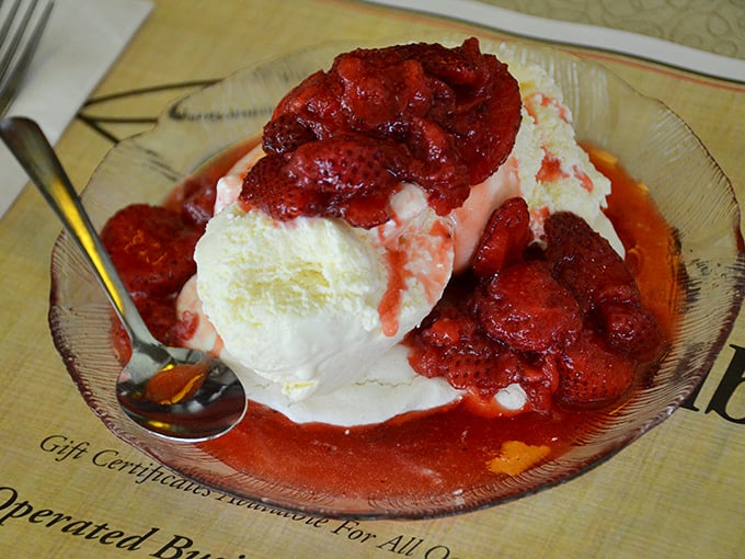 Ice cream and strawberries playing the sweetest symphony on a glass stage. This dessert doesn't just end the meal &ndash; it's the standing ovation. 