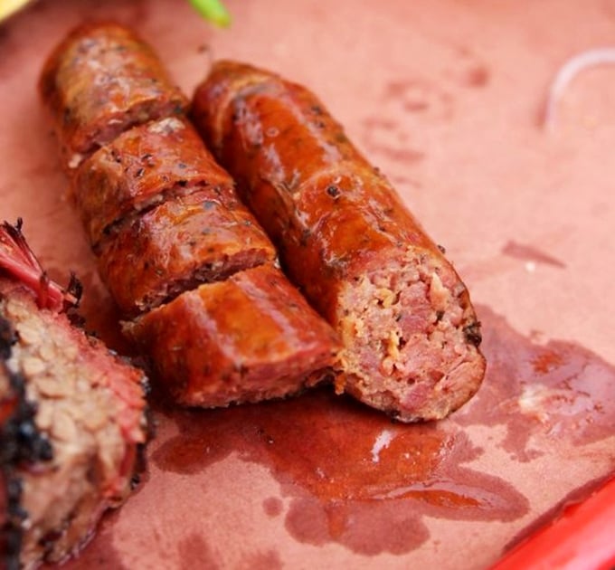 These sausages have the perfect snap that sounds like tiny applause with each bite. The coarse-ground interior reveals the beautiful marriage of meat and spice.