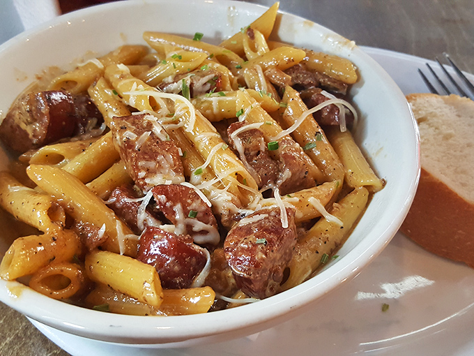 Pasta meets jambalaya in a cross-cultural romance that works surprisingly well. Like The Odd Couple, if Felix and Oscar were delicious instead of neurotic.