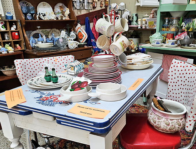 Grandma's kitchen table returns in technicolor glory. That polka-dotted tablecloth has witnessed more family secrets than a therapist's notebook.