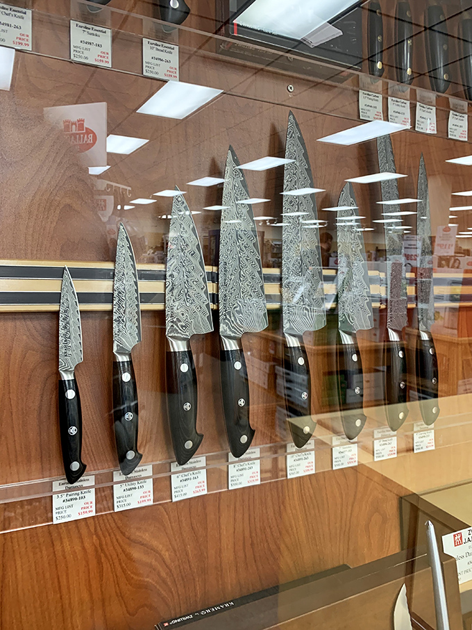 These aren't just knives&mdash;they're kitchen jewelry. The Damascus steel pattern makes slicing an onion feel like participating in culinary theater.