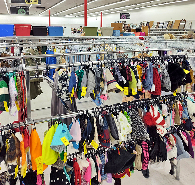 The children's clothing section: where tiny fashionistas get outfitted without parents needing a second mortgage. Those polka dots are speaking to me!