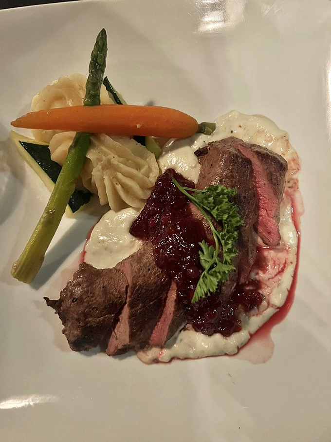 This lamb doesn't just sit on the plate&mdash;it poses, surrounded by vegetables standing at attention like delicious little soldiers.