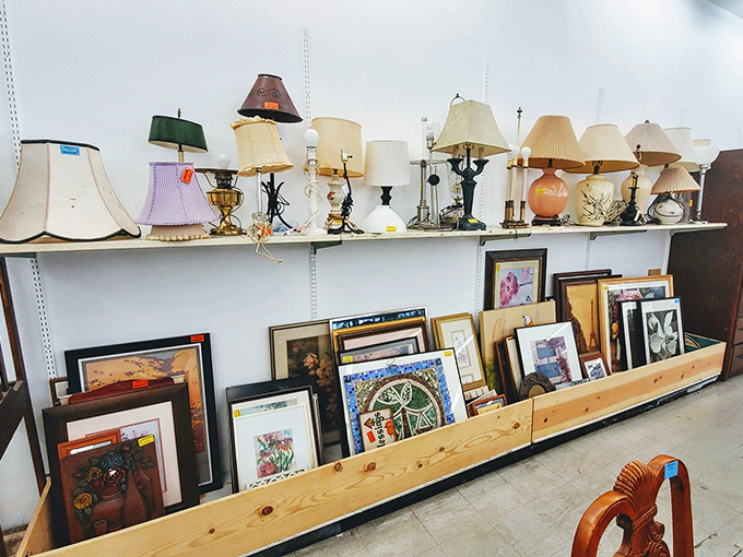 A lamp and art bonanza that proves one person's "that doesn't match anything" is another's "perfect statement piece."