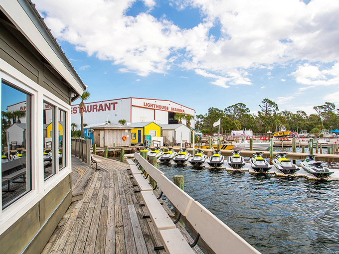 Waterfront dining with jet ski rentals on the side&mdash;because retirement should include both crab cakes and adventures.