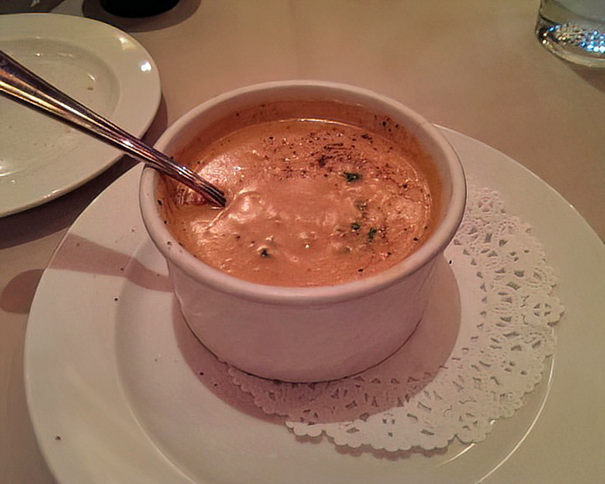 Not just any lobster bisque&mdash;this velvety coral-hued elixir delivers the essence of the ocean in each spoonful. Poseidon's favorite soup, surely.