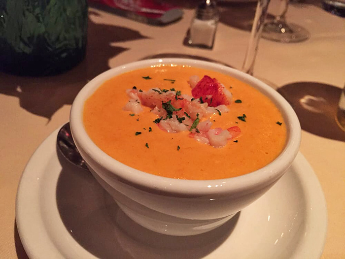 This lobster bisque isn't merely soup&mdash;it's liquid velvet with a copper hue, topped with tender morsels of its namesake. The ultimate comfort food with a tuxedo on.