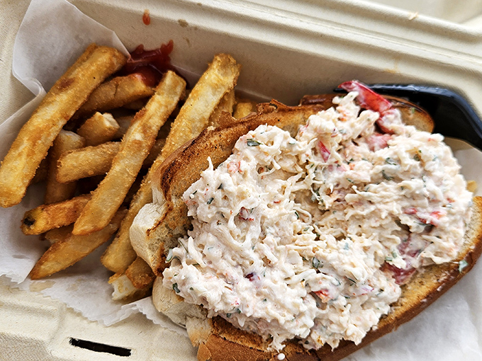 A mound of seafood salad that doesn't hide behind fancy presentation. When seafood is this fresh, simplicity becomes the ultimate luxury.