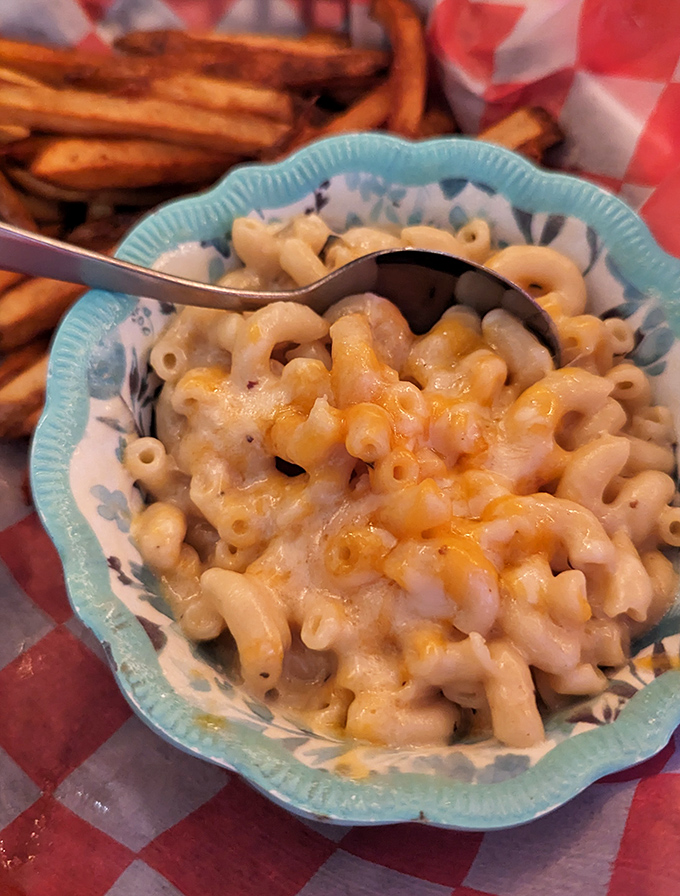 Mac and cheese that doesn't come from a blue box? Revolutionary! This creamy masterpiece would make your grandmother both proud and jealous.