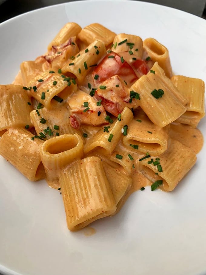 Lobster mac and cheese that's worth every calorie&mdash;rigatoni swimming in creamy decadence with generous chunks of sweet lobster meat. Diet starts tomorrow!