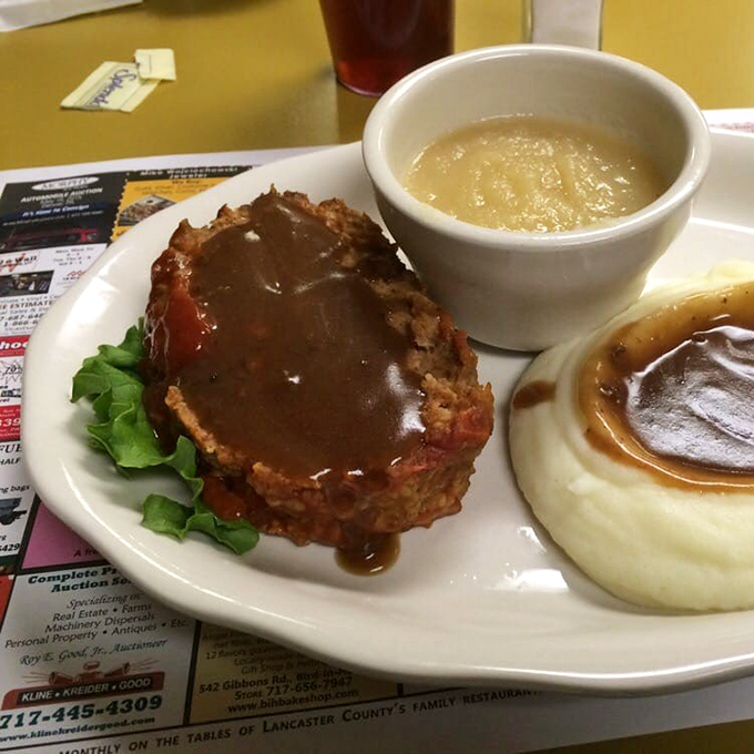 Meatloaf that would make your grandmother both proud and jealous. That gravy doesn't just cover the meat&mdash;it embraces it like a long-lost friend.