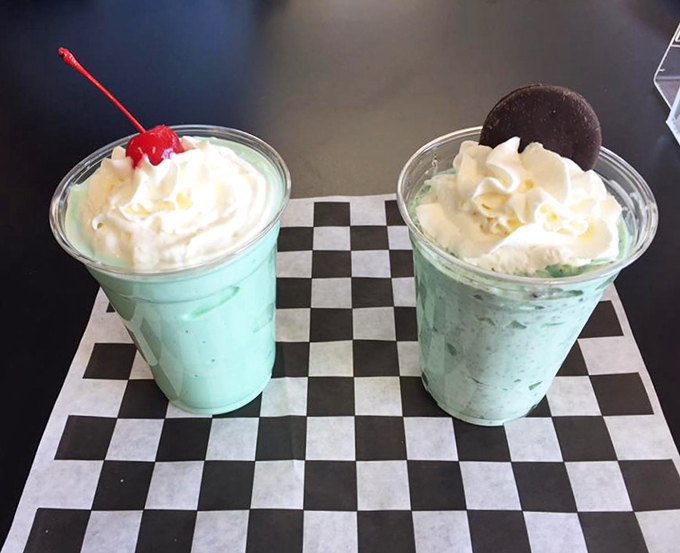 Mint green shakes topped with clouds of whipped cream&mdash;visual proof that sometimes the simplest pleasures deliver the most profound joy.