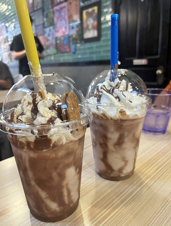 Chocolate shakes so thick they laugh at your straw. These aren't drinks; they're desserts with delusions of liquid grandeur.