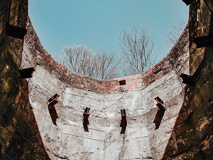 Looking up from inside one of the historic limestone kilns feels like time travel. Industrial archaeology never looked so Instagram-worthy.