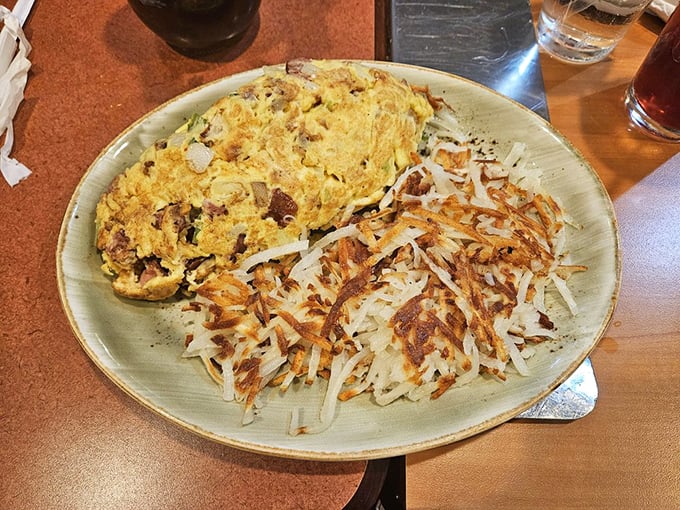 A perfect marriage of fluffy eggs and crispy hash browns&mdash;this plate doesn't need a filter to make your friends jealous.
