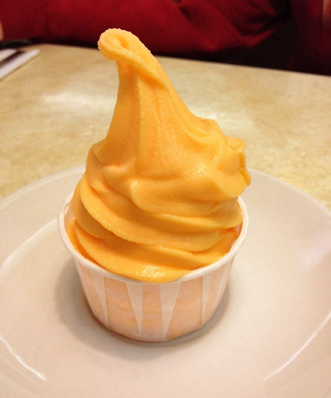 Orange sherbet that stands tall and proud, like a sunset-colored monument to summer days that never seem to end.